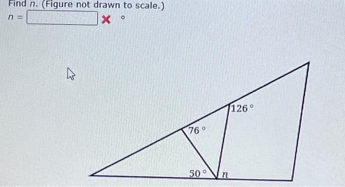 Solved Find n. (Figure not drawn to scale.) X n = O w 126 ° | Chegg.com