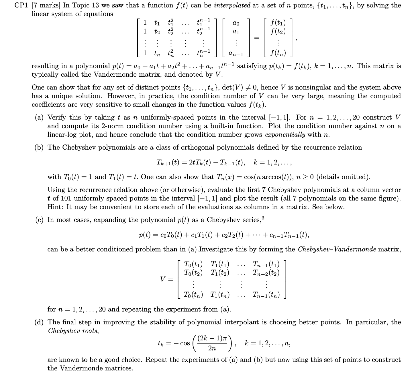 Solved USE Matlab please. I am aware Chegg can't help a lot | Chegg.com