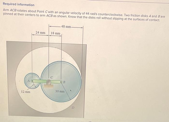 Required information Arm ACB rotates about Point C | Chegg.com