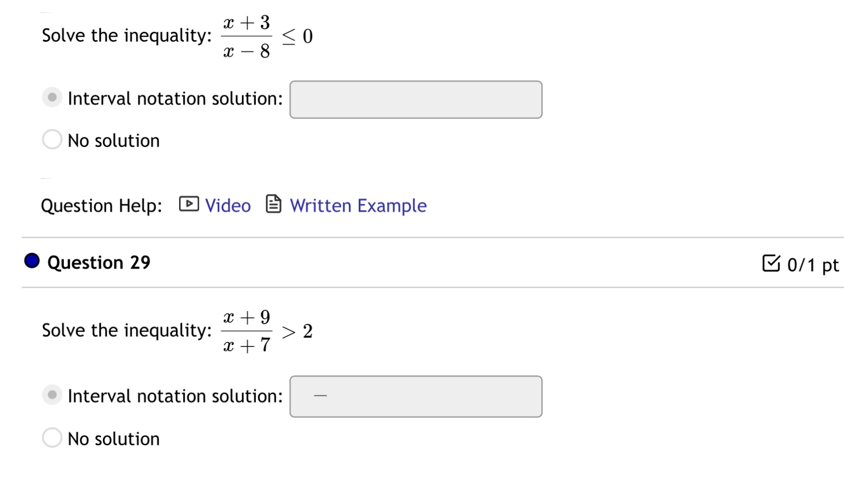 Solved The function graphed above is: Solve the inequality: | Chegg.com