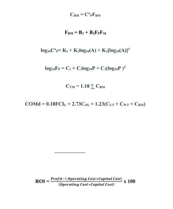 Solved Using the provided data in the above table and PFD, | Chegg.com