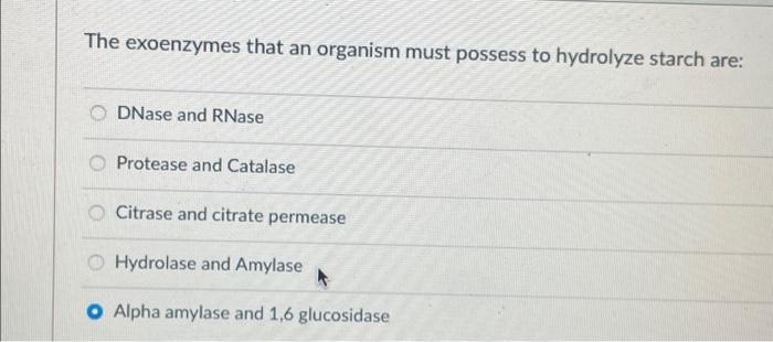 Solved The exoenzymes that an organism must possess to | Chegg.com