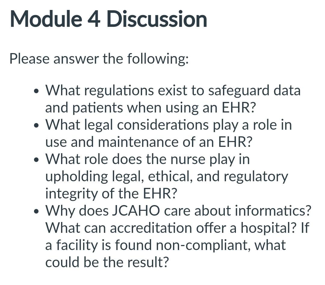 Solved Module 4 Discussion lease answer the following: - | Chegg.com