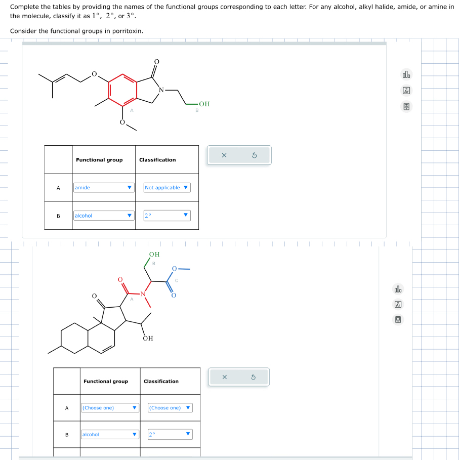 Solved Complete the tables by providing the names of the | Chegg.com