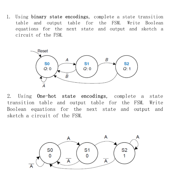 1 Using Binary State Encodings Complete A State