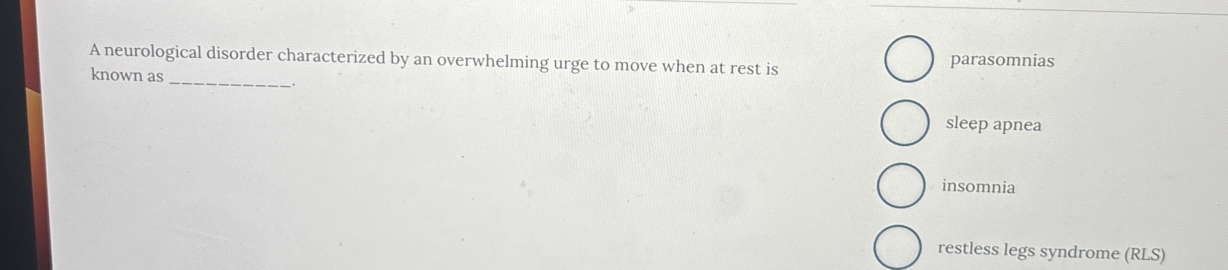 Solved A neurological disorder characterized by an | Chegg.com