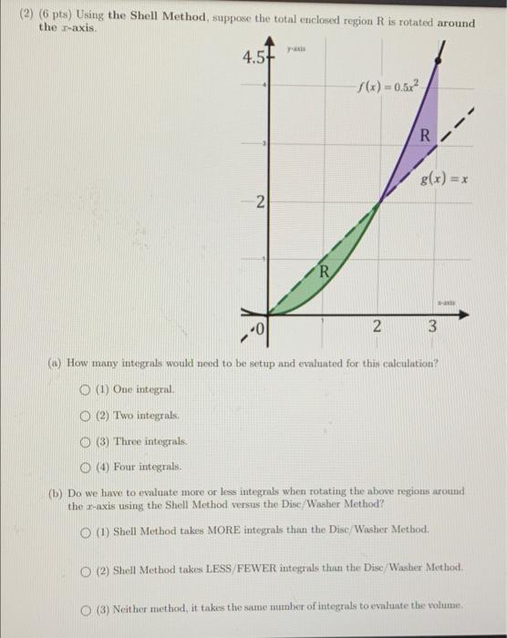 Solved (2) (6 pts) Using the Shell Method, suppose the total | Chegg.com Solved (2) (6 pts) Using the Shell Method, suppose the total | Chegg.com