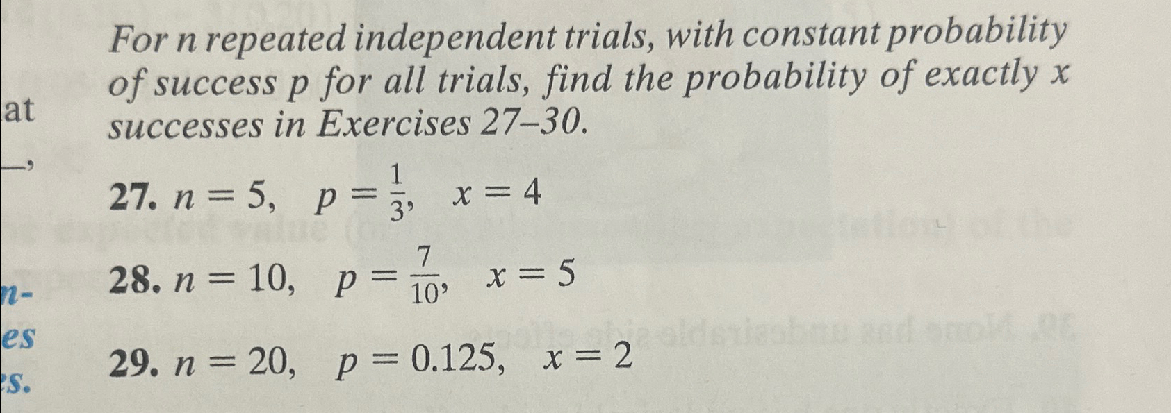 For n ﻿repeated independent trials, with constant | Chegg.com