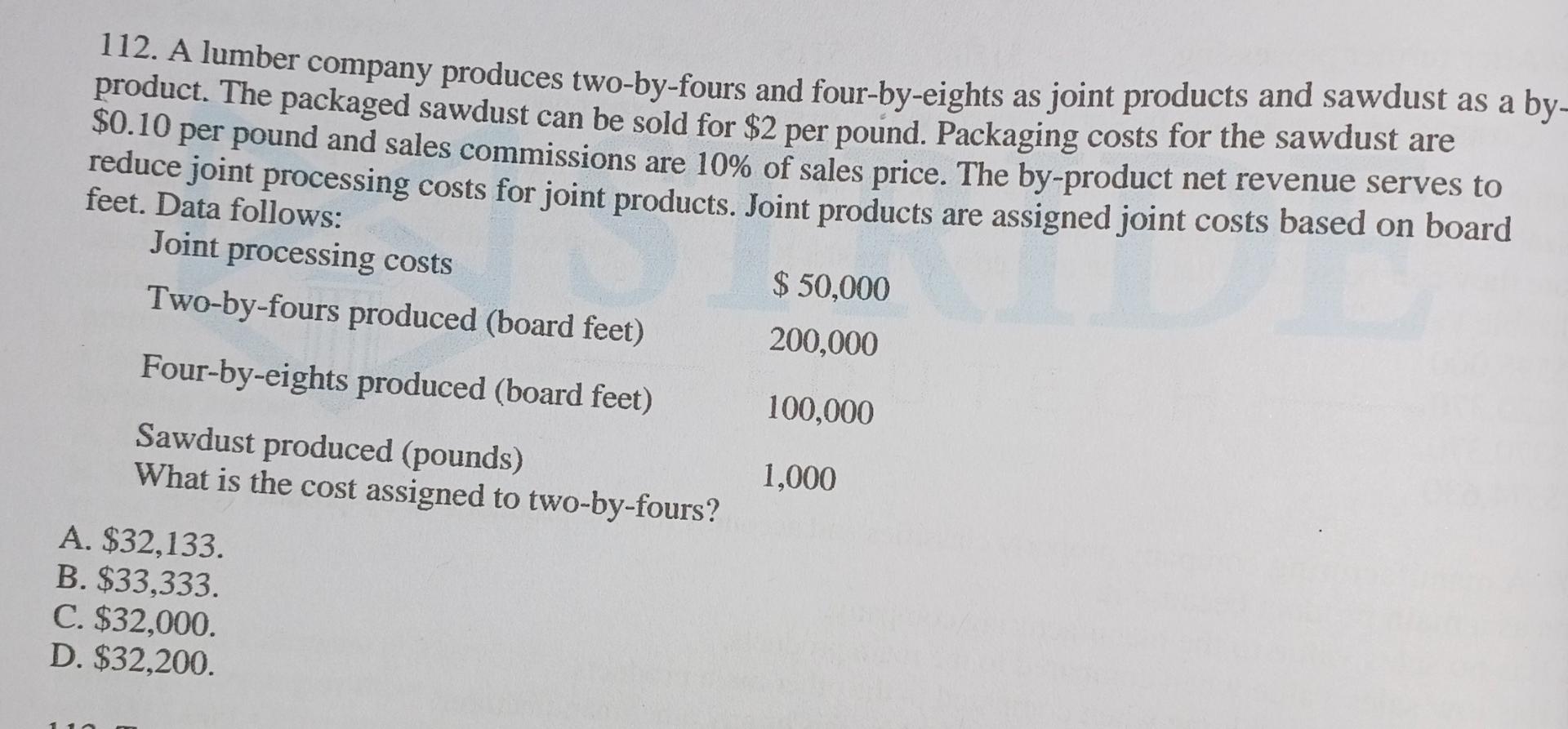 Solved 112. A lumber company produces two-by-fours and | Chegg.com