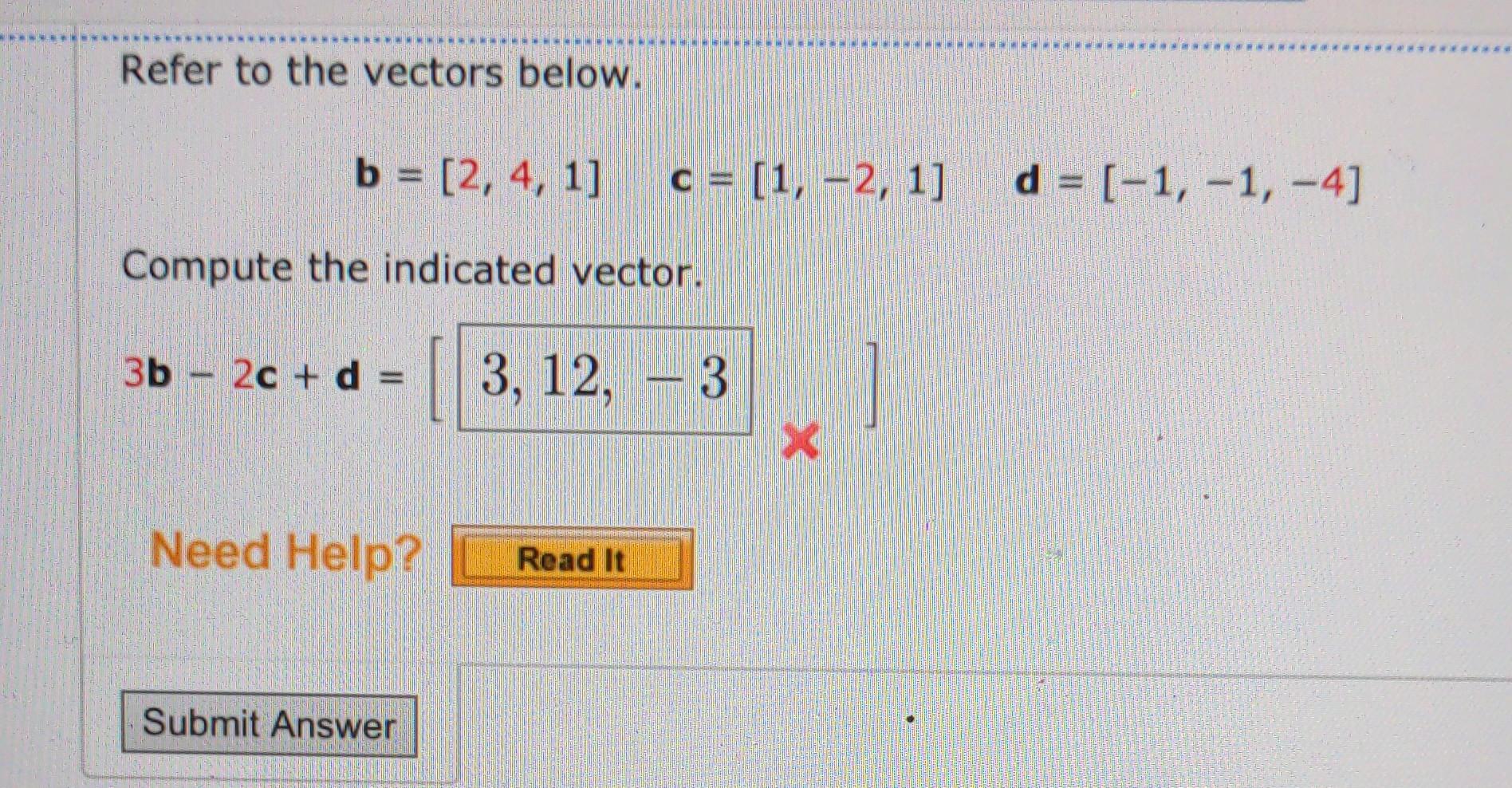 Solved Refer to the vectors below. | Chegg.com