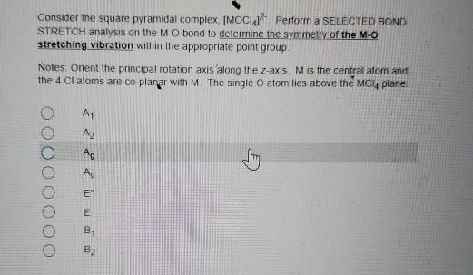 Solved Consider the square pyramidal complex. (MOCIAR | Chegg.com