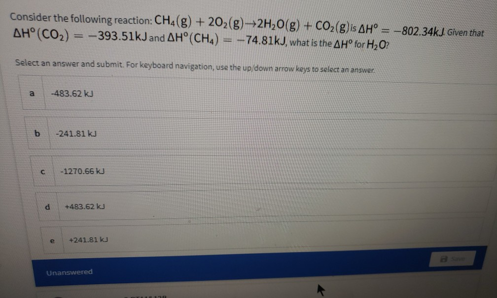 Solved Consider the following reaction: CH4(g) + | Chegg.com