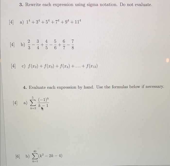 Solved 3. Rewrite each expression using sigma notation. Do | Chegg.com