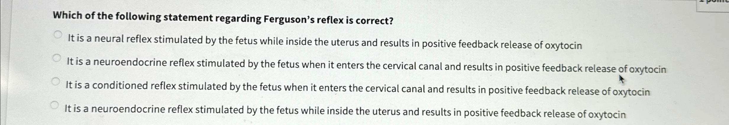 Solved Which of the following statement regarding Ferguson's | Chegg.com