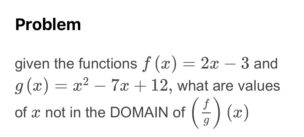 Solved Problemgiven the functions f(x)=2x-3 | Chegg.com