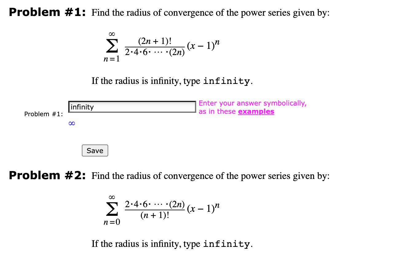 Solved Problem # 1: Find the radius of convergence of the | Chegg.com
