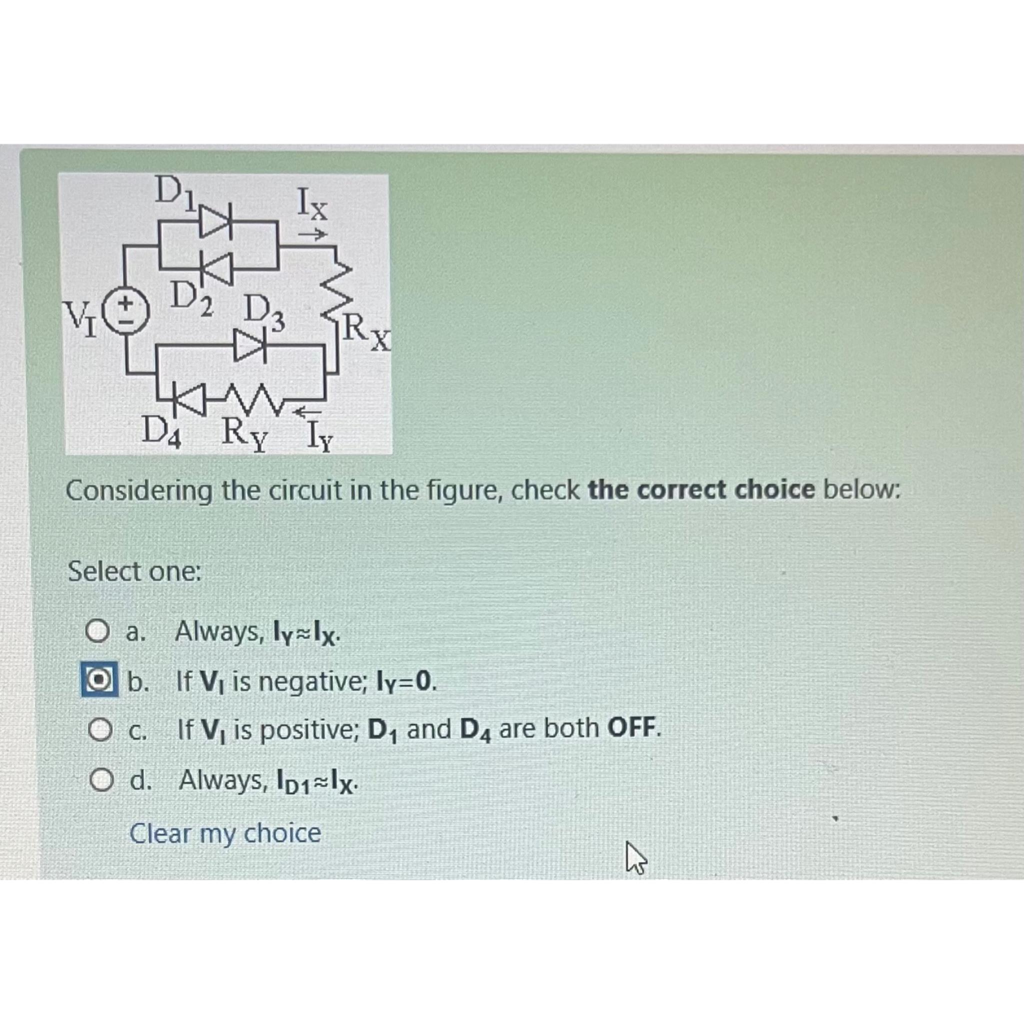 Considering the circuit in the figure, check the | Chegg.com