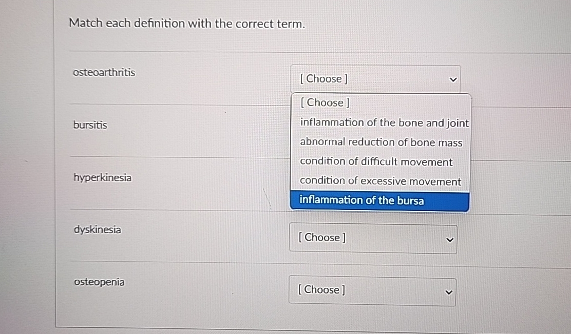 Solved Match each definition with the correct | Chegg.com