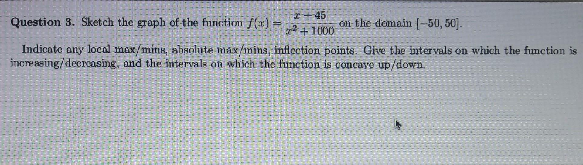 Solved Question 3. Sketch the graph of the function | Chegg.com