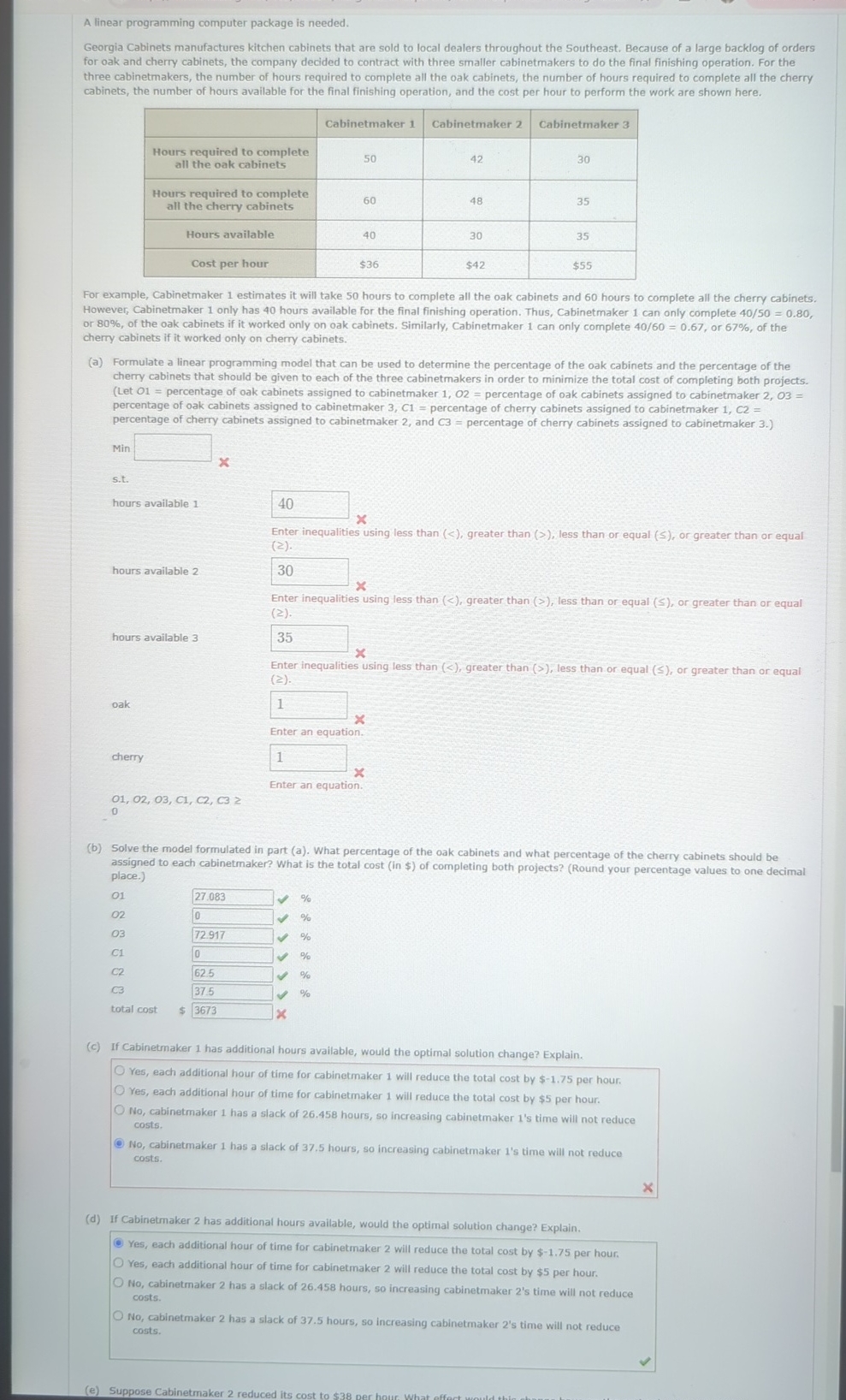 A linear programming comnputer package is | Chegg.com