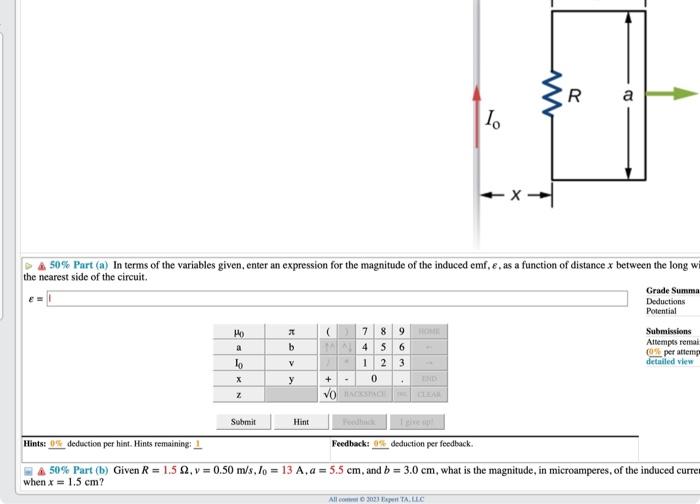 Solved (17\%) Problem 5: As shown, an a×b rectangular | Chegg.com