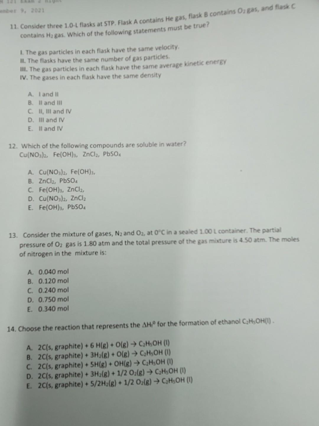 Solved ber 9, 2021 11. Consider three 1.0 L flasks at STP. | Chegg.com