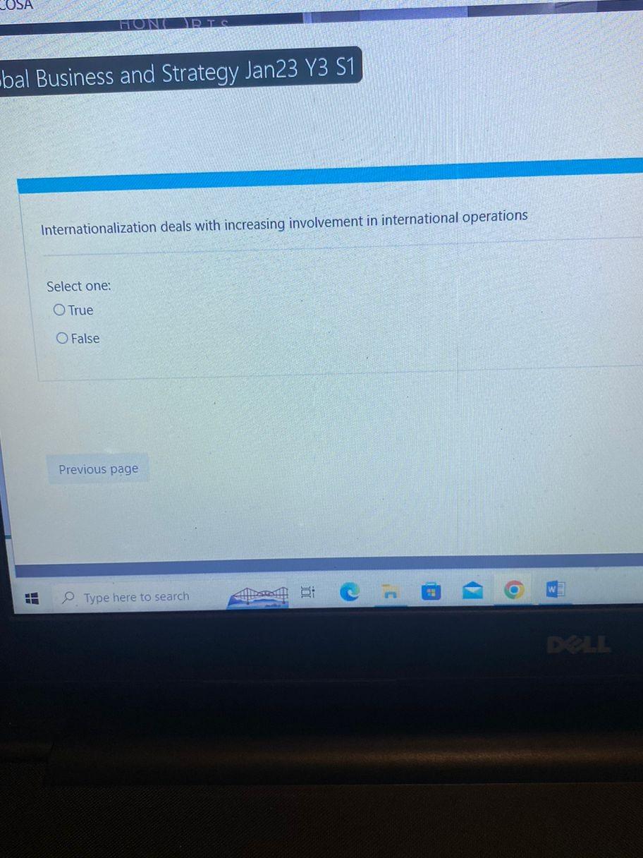 Solved Internationalization deals with increasing | Chegg.com