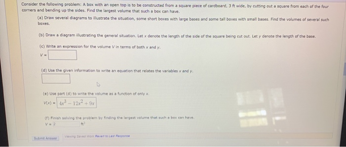 Solved Consider the following problem: A box with an open | Chegg.com