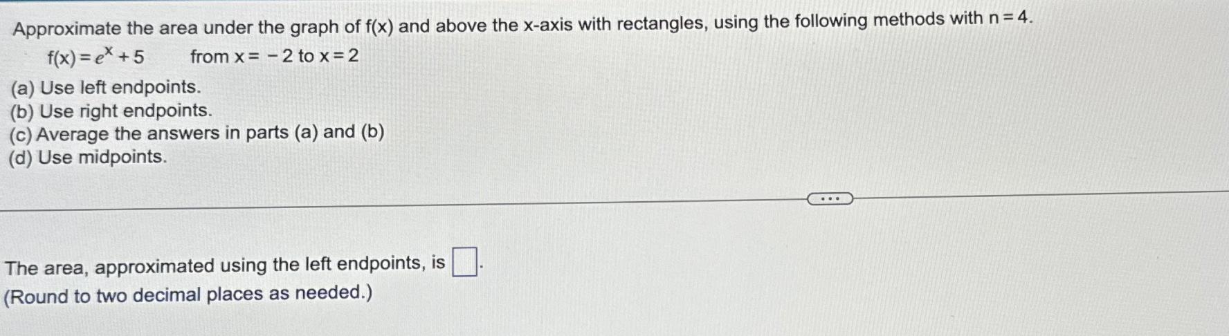 Solved Approximate the area under the graph of f(x) ﻿and | Chegg.com