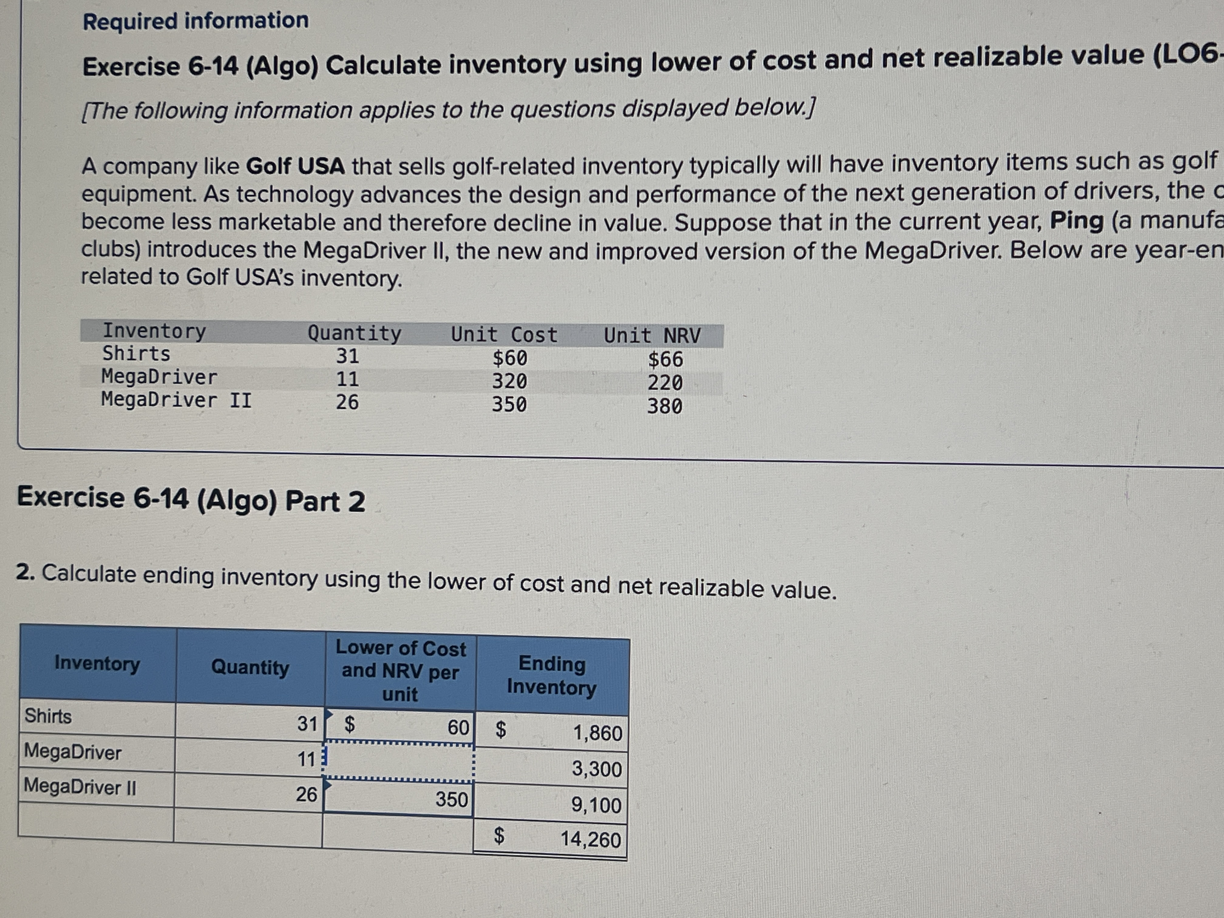 Solved Required information Exercise 6-14 (Algo) ﻿Calculate | Chegg.com