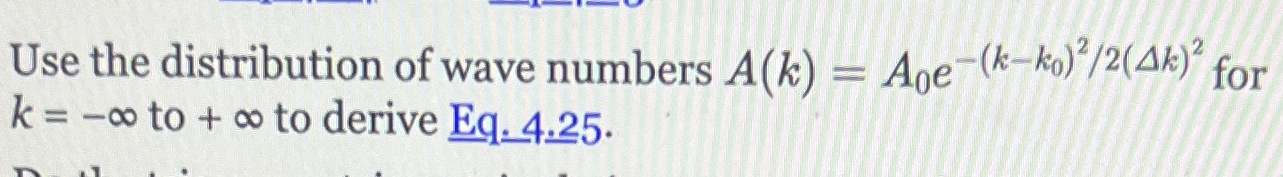 Use the distribution of wave numbers | Chegg.com