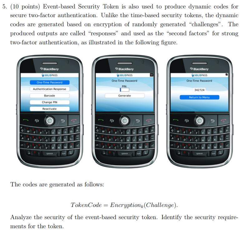 Solved The codes are generated as ﻿follows:TokenCode = | Chegg.com