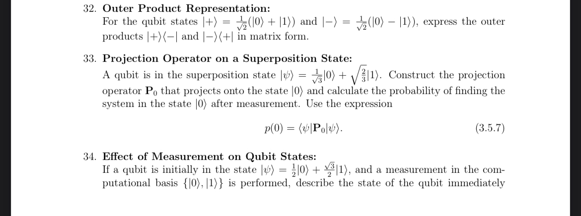 Solved Outer Product Representation:For the qubit states | Chegg.com