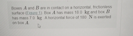 Solved Boxes A and B ﻿are in contact on a horizontal, | Chegg.com