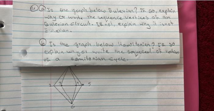 Solved 41 A Is The Graph Below Eulerian Ih So Exphin 3181
