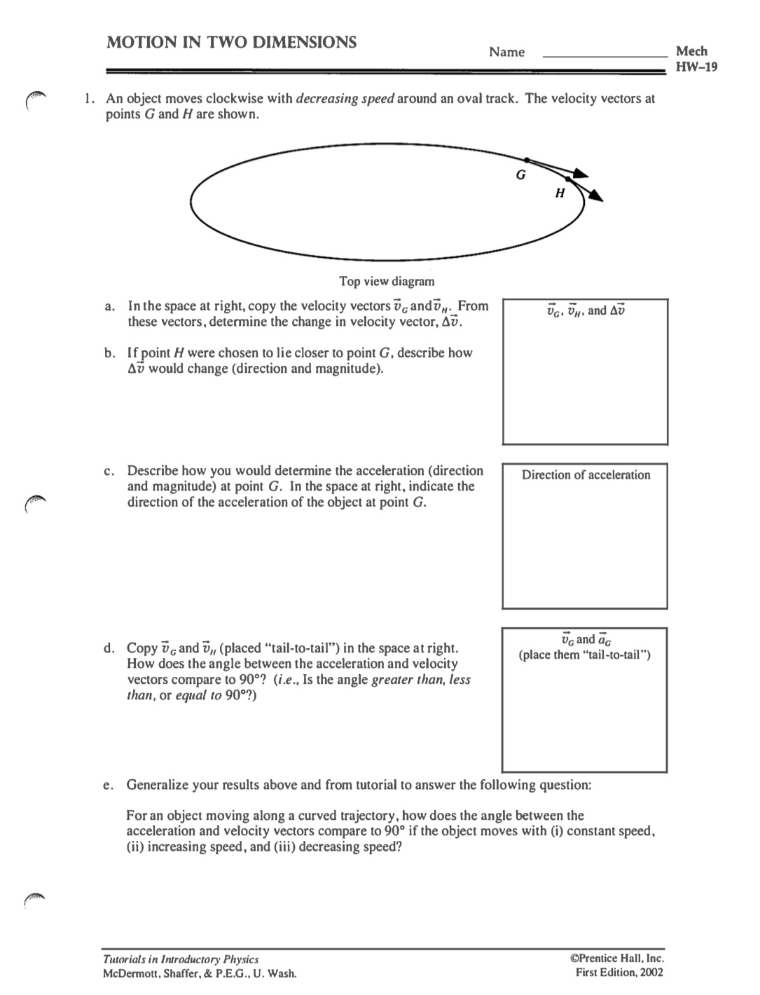 Solved MOTION IN TWO DIMENSIONSNameMechHW-19An object moves | Chegg.com