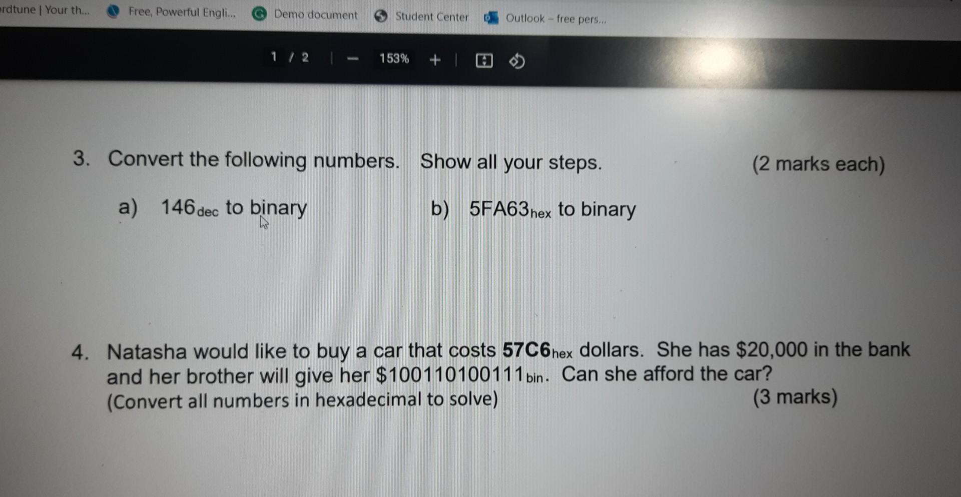 Solved 1. Evaluate the following signed binary numbers. Show | Chegg.com