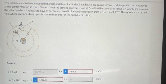 Solved Two satellites are in circular equatorial orbits of | Chegg.com