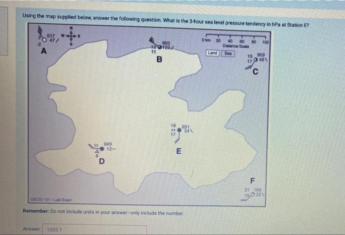 Solved Using the map supplied below, answer the following | Chegg.com