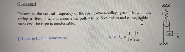 Solved Determine the natural frequency of the | Chegg.com
