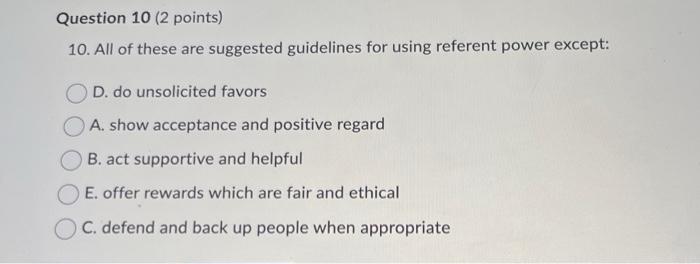10. All of these are suggested guidelines for using | Chegg.com