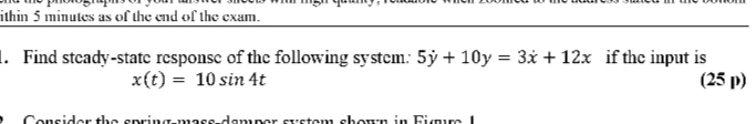 Solved Find steady-state response of the following system: | Chegg.com