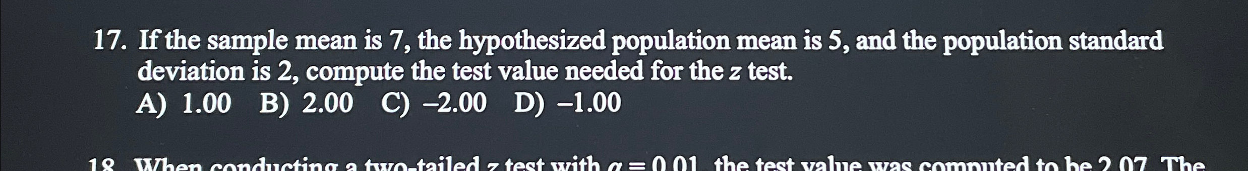 Solved If The Sample Mean Is 7 ﻿the Hypothesized 2721