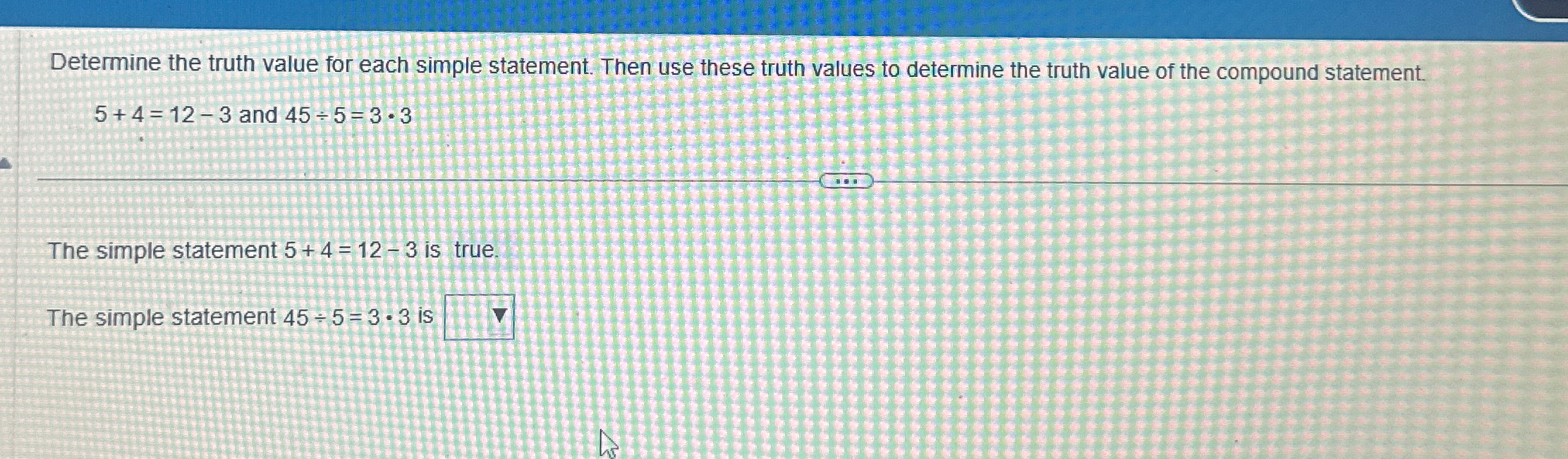 Solved Determine the truth value for each simple statement. | Chegg.com