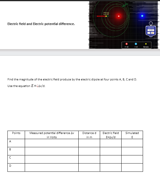 Electric field and Electric potential difference.Find | Chegg.com