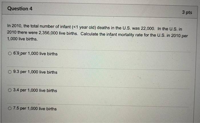 Solved Calculate the crude death rate (per 100,000 ) from | Chegg.com