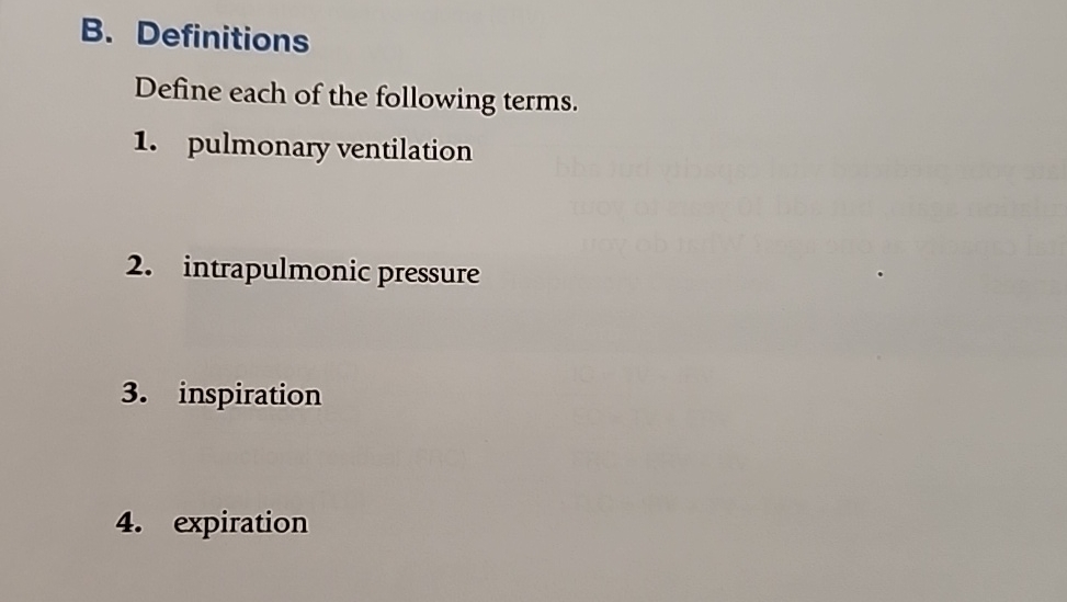 Solved B. ﻿DefinitionsDefine each of the following | Chegg.com