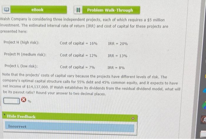 Solved Nalsh Company is considering three independent | Chegg.com