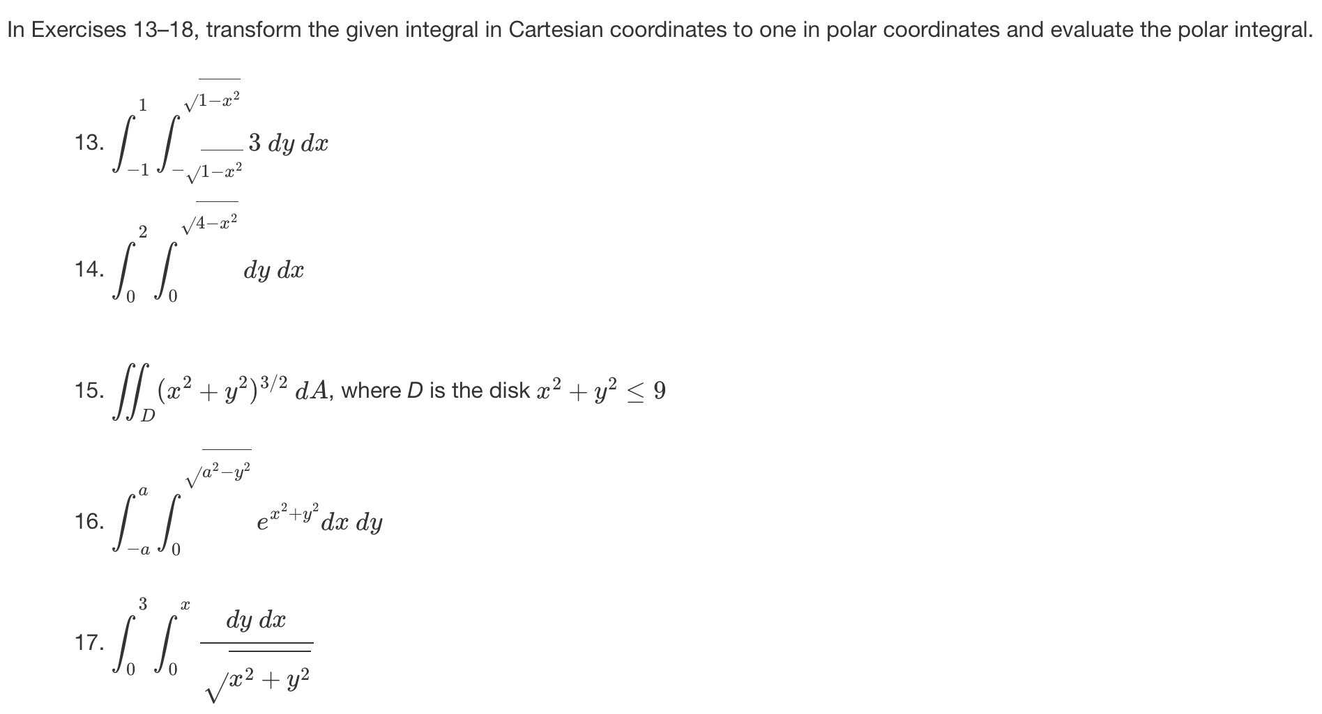 Solved Please do #15 ﻿and #17. ﻿In Exercises 13-18, | Chegg.com