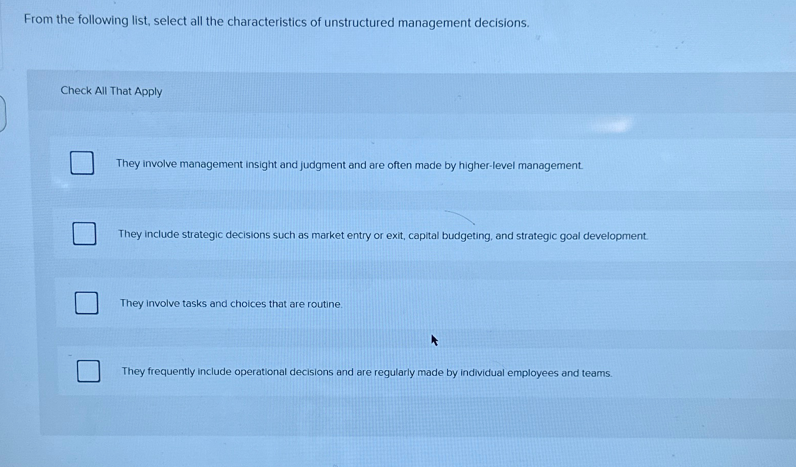 Solved From the following list, select all the | Chegg.com